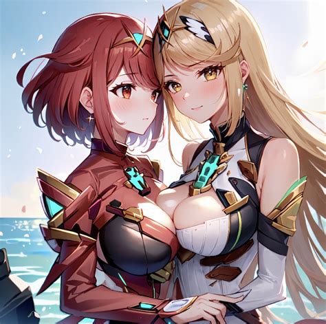 Image result for Pyra X Mythra deviantART