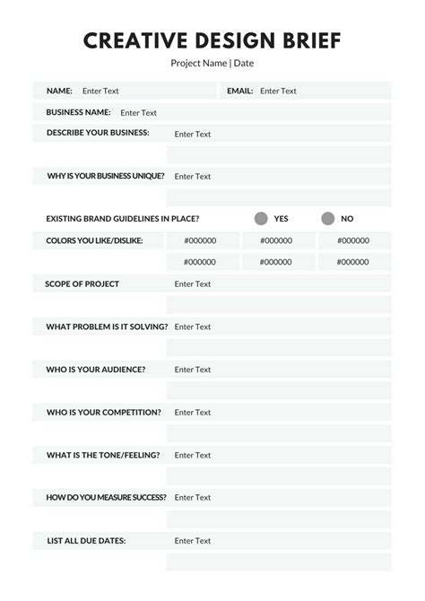 Image result for Graphic Design Creative Brief Template