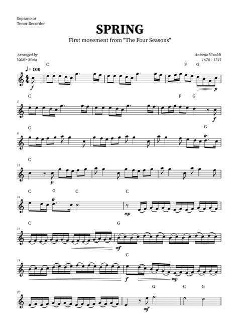 Image result for Soprano Recorder Vivaldi Spring