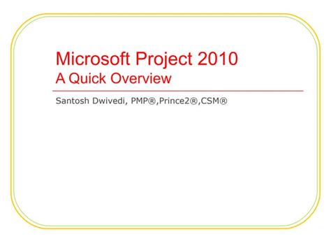 Image result for Microsoft Project 2010 Overview