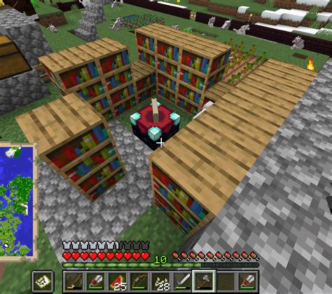Image result for Minecraft Enchanting Table Bookshelf Layout
