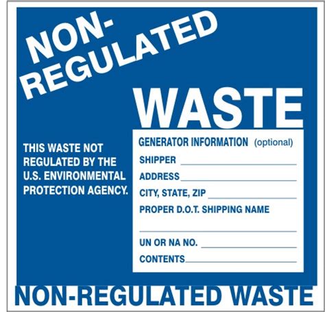 Image result for Non-Regulated Waste Label