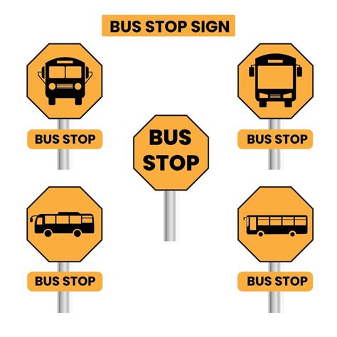 Bus Stop Sign Template Illustration 42328758 Vector Art at Vecteezy
