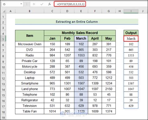Image result for Excel Offset Row Formula
