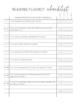 Image result for Fluency Checklist