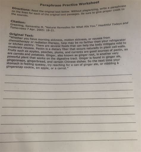 Image result for Paraphrasing Worksheet