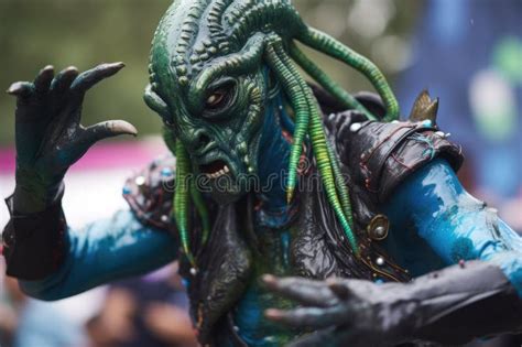 Close-up of Alien, with Dance Moves and Costume during Festival Stock ...