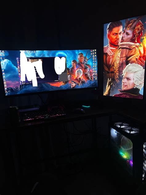 Image result for Alienware Dual Monitor Setup Desktop