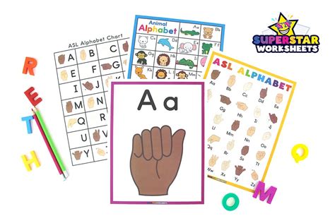 ASL Alphabet Chart - Superstar Worksheets