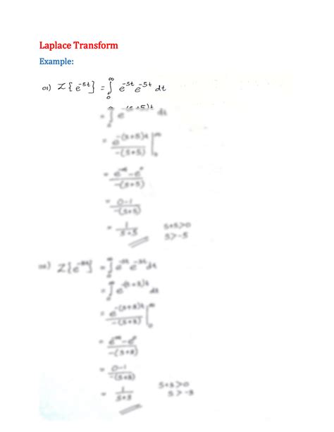 Image result for Example of Laplace Transform with Solution