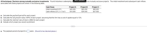 Image result for How to Calculate Pay Back Period for Two Projects