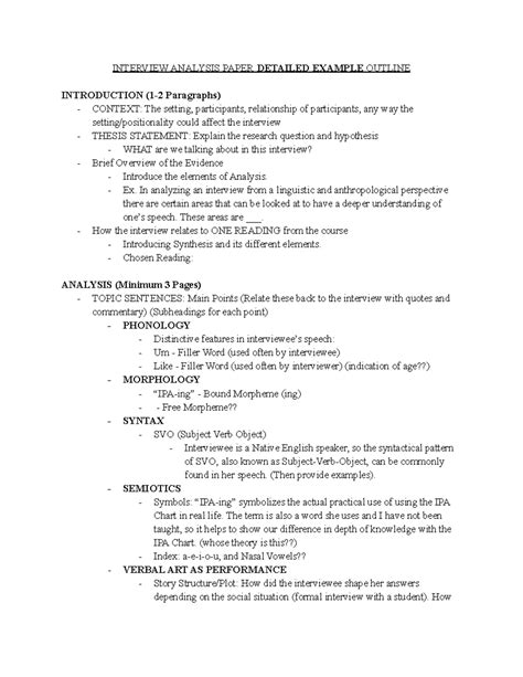 Image result for Example of Interview Analysis Paper