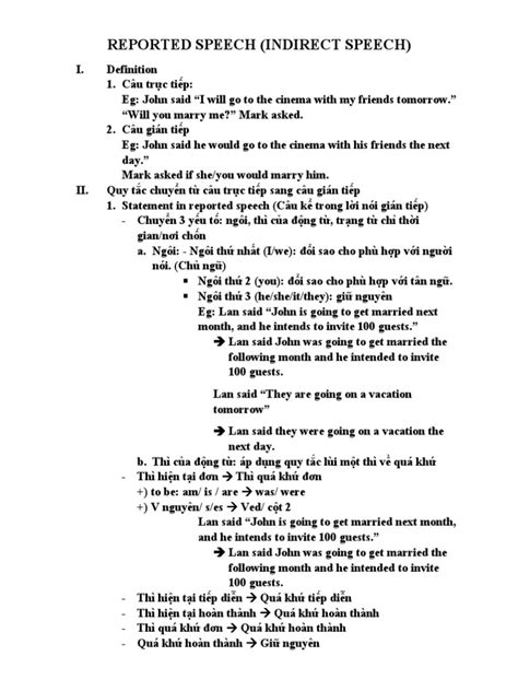 Reported Speech | PDF