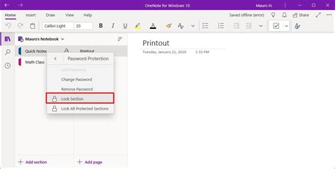 Image result for How to Password Protect OneNote