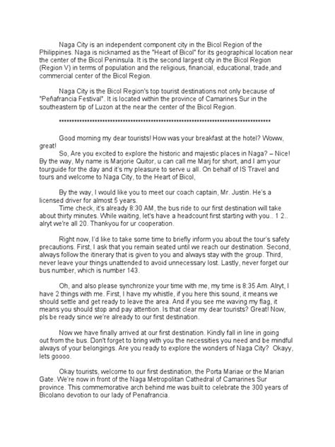 Image result for Tour Guide Script Template