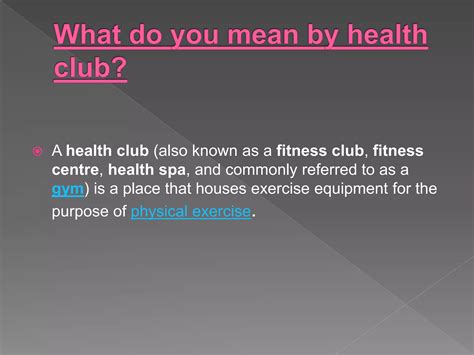 Image result for Health Club Example