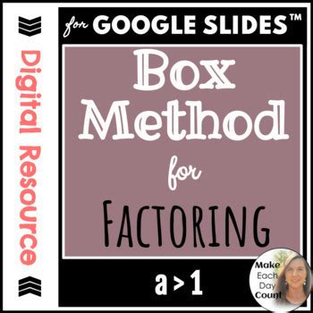 Image result for Box Method Factoring Worksheet