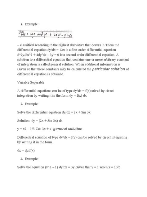 Image result for Particular Solution Example