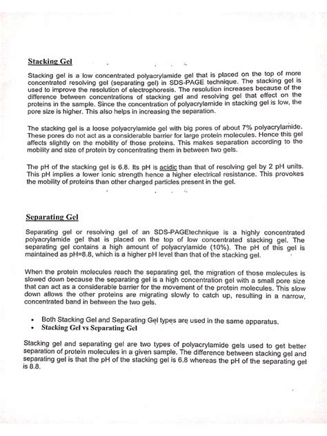 Image result for Resolving and Stacking Gel Composition