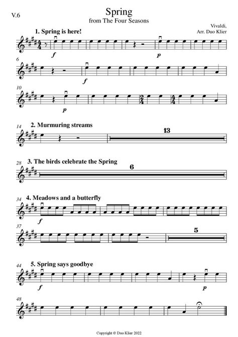 Image result for Vivaldi Spring Alto Clef