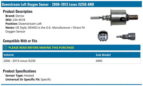 Image result for 2007 Lexus Is250 O2 Sensor