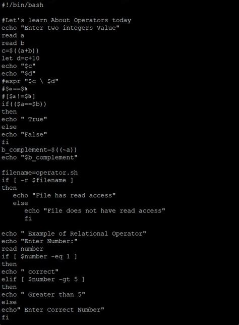 Image result for Relational Operators in Shell Script