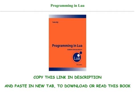 Image result for Lua Programming Book PDF