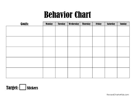 Image result for Behavior Chart Template