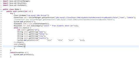 Image result for JDBC Connection in Java with MySQL Code