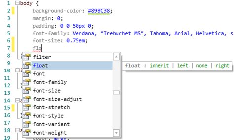 Image result for IntelliSense for CSS Class Names in HTML