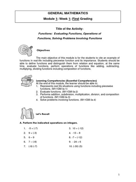 Image result for Grade 1 Math 1 Module 1 Week 1