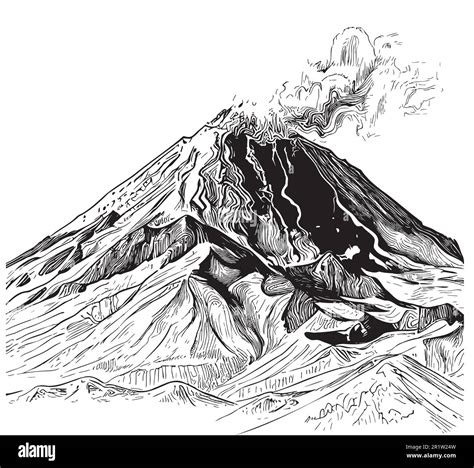 Image result for Volcano Drawing