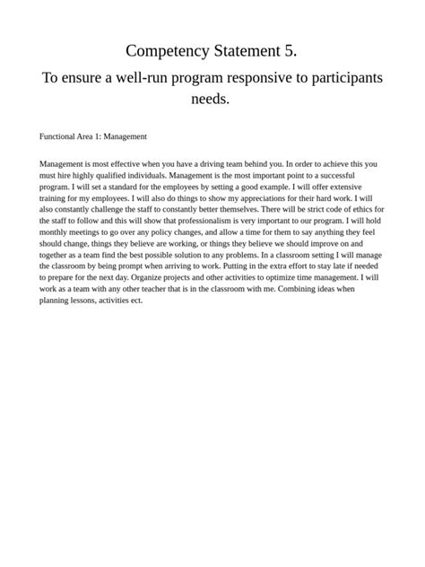 Image result for Competency Statement 4