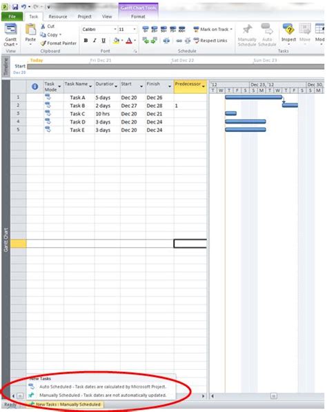 Image result for Task Mode Off in MS Project