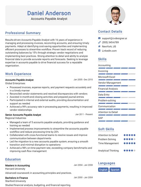 Image result for Accounts Payable CV Sample