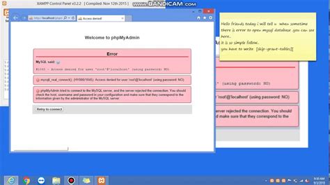 Image result for Access Denied for User User Localhost Using Password Yes