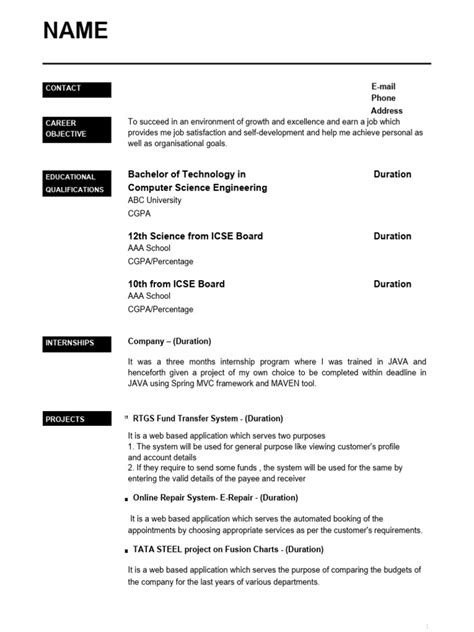 Image result for F Format Resume