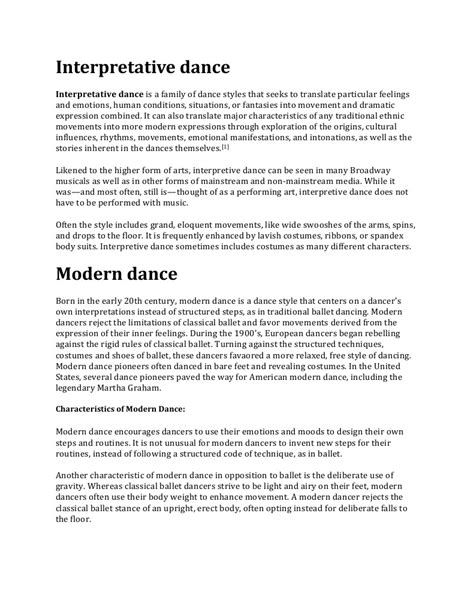 Image result for Interpretative Dance Steps