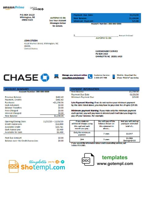 Image result for Credit Card Billing Statement Example