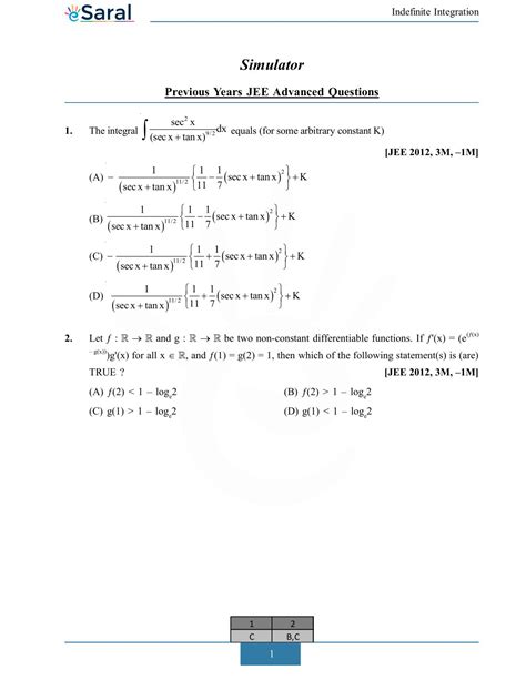 Image result for Integration JEE Advanced Questions