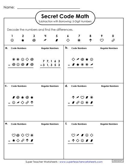 Image result for Secret Code Math Worksheets PDF