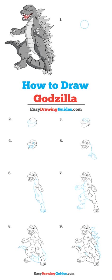 Image result for Godzilla Tutorial Draw Easy