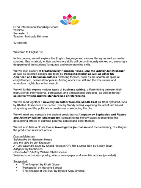 Image result for 4 Week Course Outline for English Study