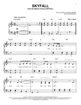 Image result for Skyfall Piano Tutorial Easy