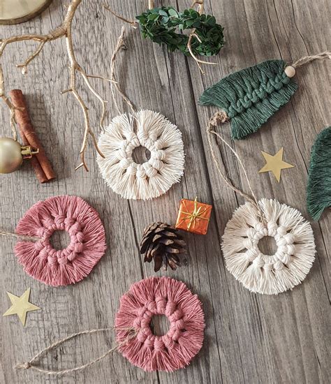 Macrame Christmas Tree Ornaments Hanger Ornament Boho Wreath | Etsy UK