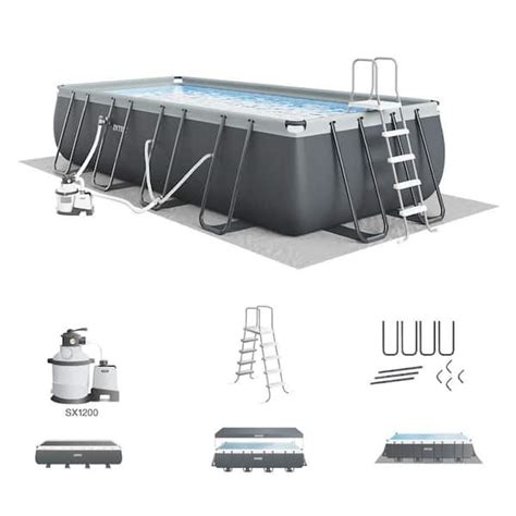 Image result for Intex 18Ft X 9Ft X 52-In Ultra XTR Rectangular Frame Pool Prep