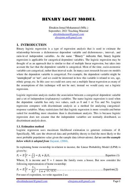 Image result for SPSS Step by Step Guide to Binary Logit Model