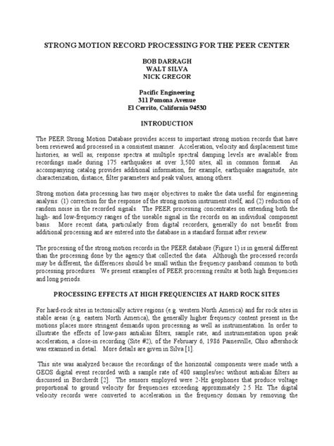 Image result for Gpeer Strong Motion Database Example