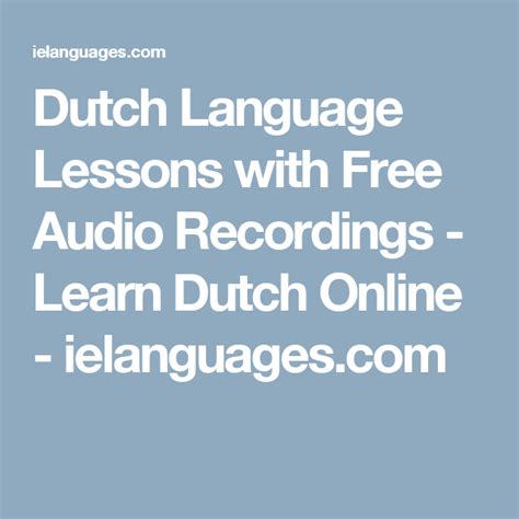 Image result for Dutch Lessons