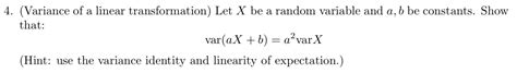 Image result for Variance of a Linear Function of a Random Variable
